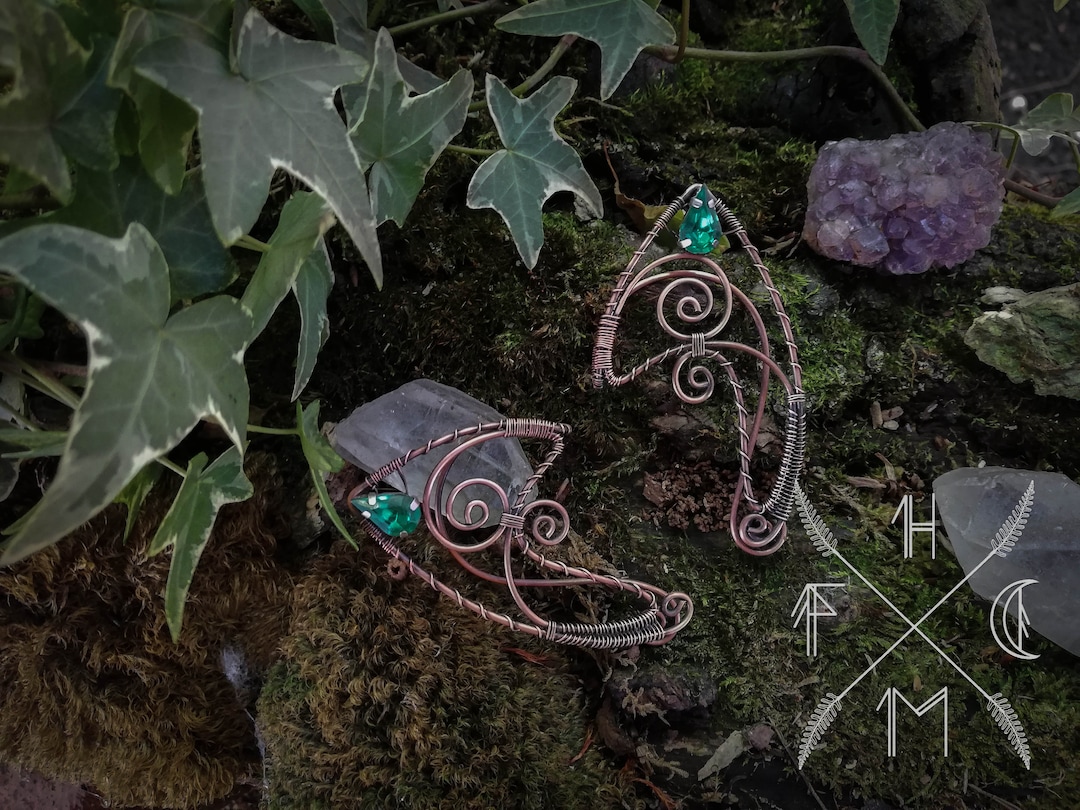Elf Ears, Fantasy Elf Ear Cuffs, Elven Ear Earrings,green Elvish Ears ...