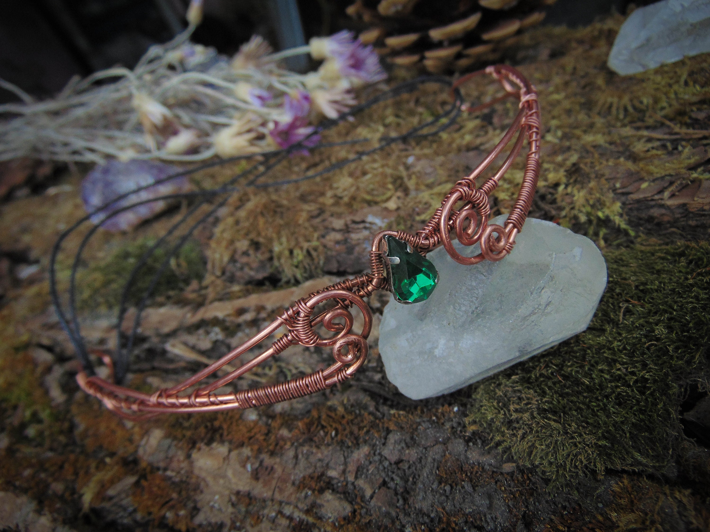 Elvish Crown Elven Tiara Copper Green Elven Circlet Elvish | Etsy