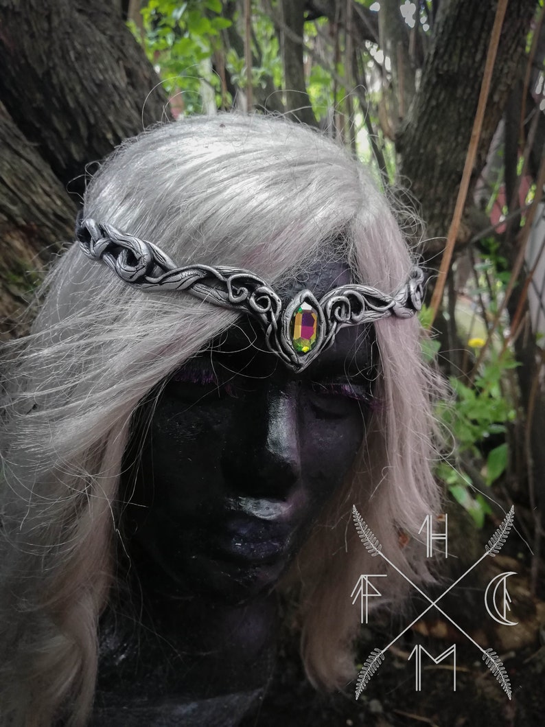 Elvish Crown Silver Elven Circlet Forest Goddess Headdress - Etsy