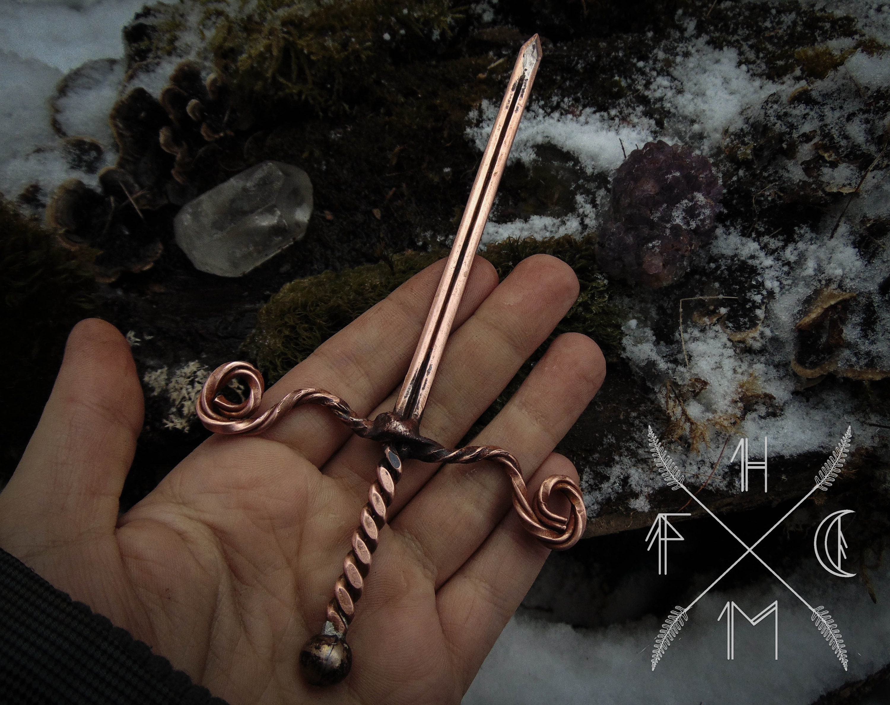 Copper Sword Hair Stick Long Sword Hair Accessories Warrior - Etsy