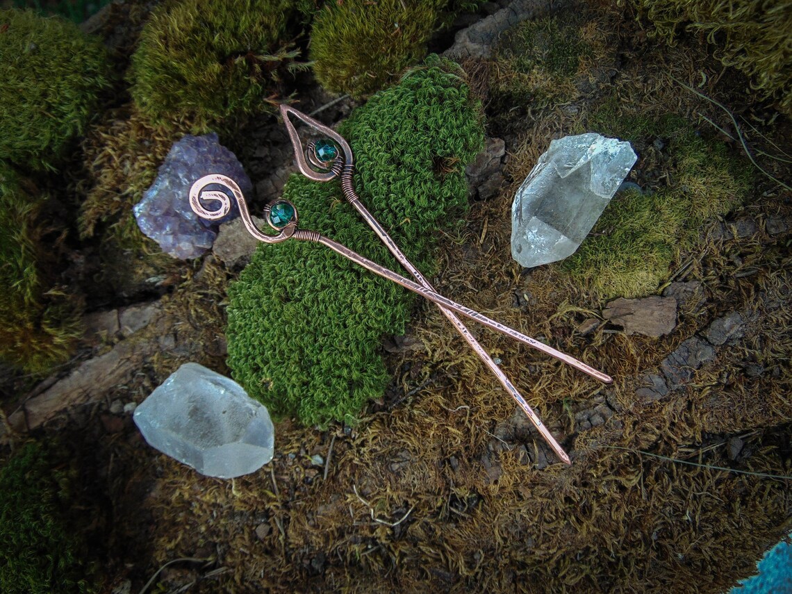 Copper Leaf Hair Stick Elvish Fantasy Elven Leaf Wedding Hair | Etsy