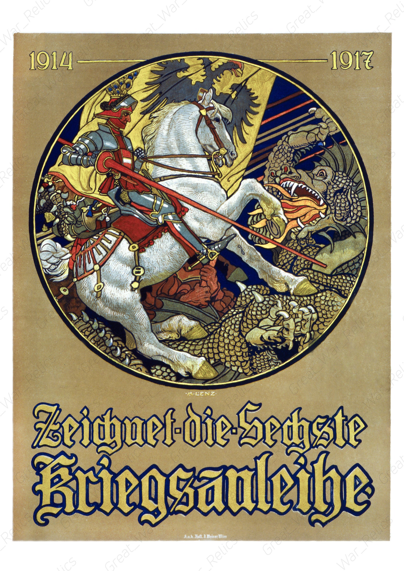 German Knight Propaganda Poster WW1 German Recruiting | Etsy