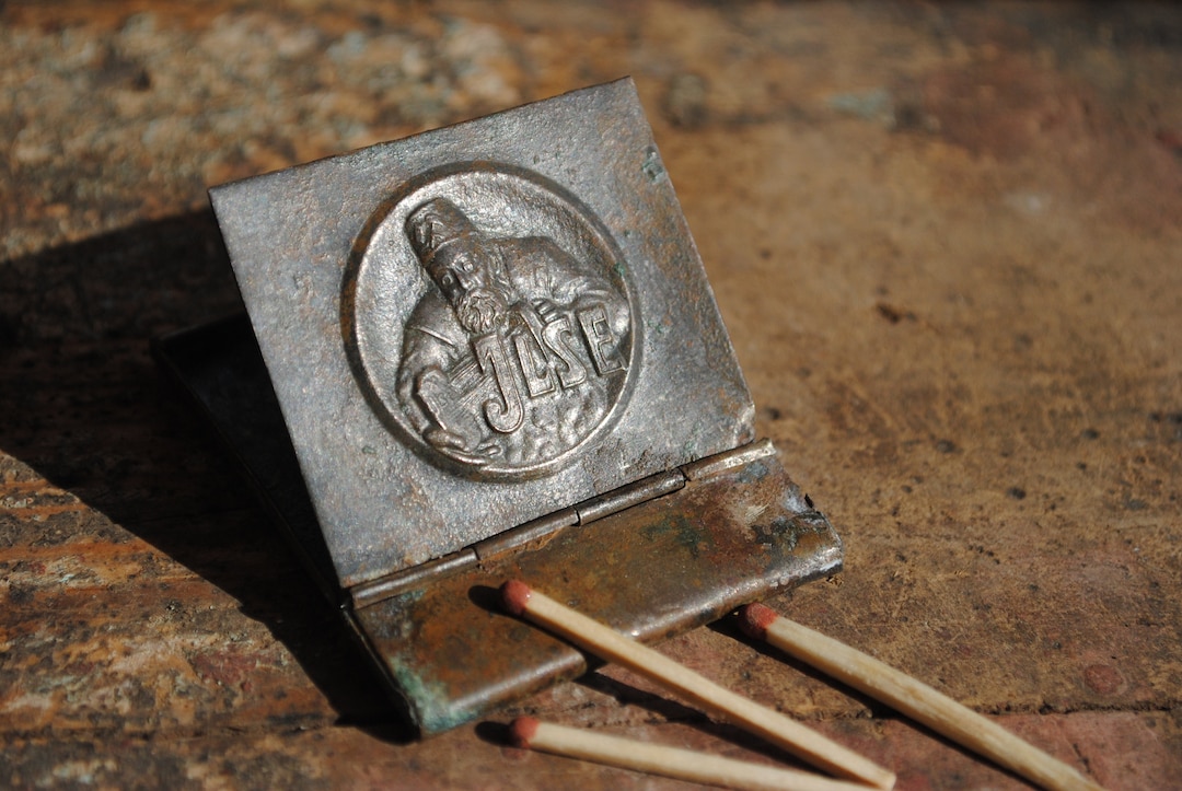 Antique Match Holder Matchbox "jlse" | Made by Alpacca, Circa 1800s - Etsy