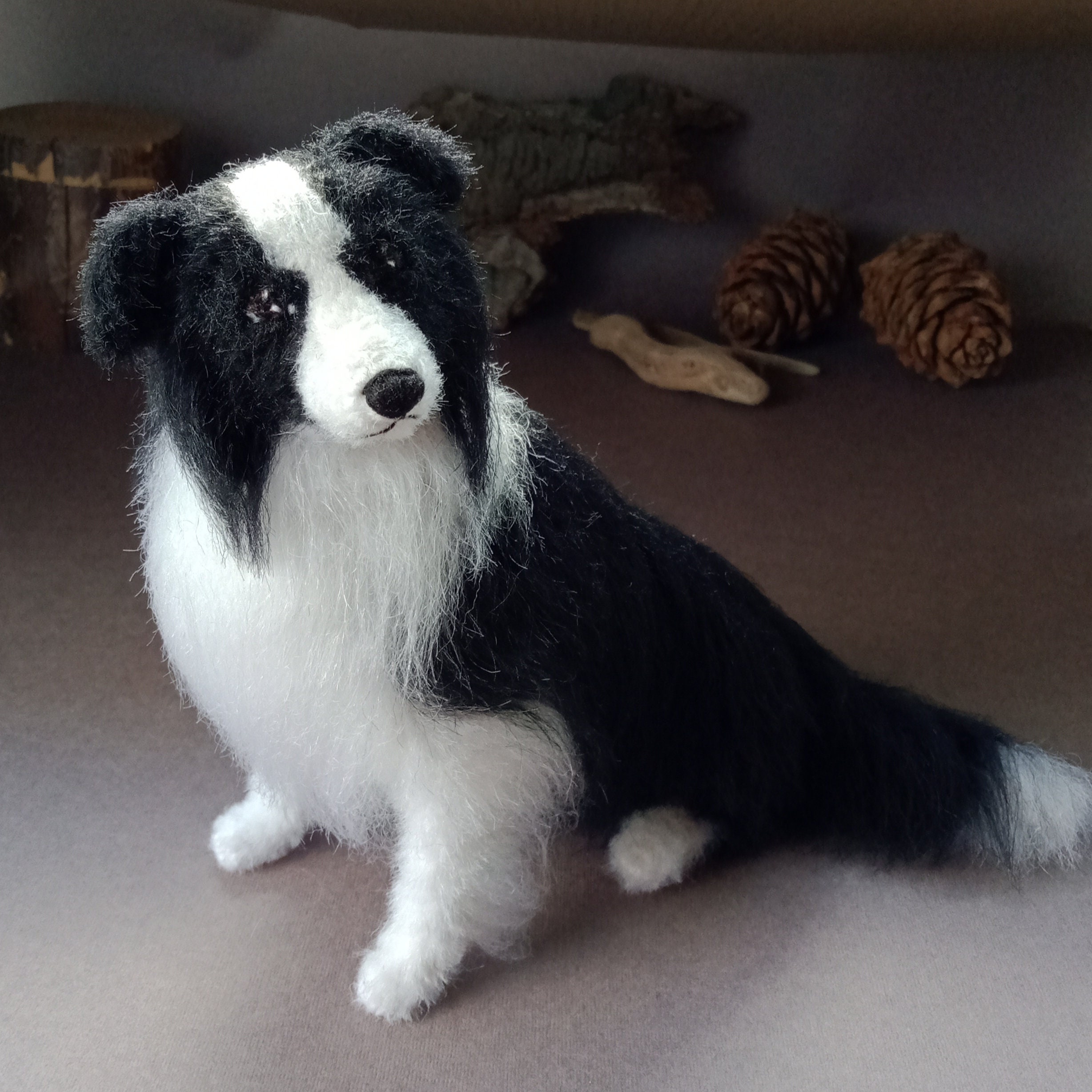 Realistic Custom Miniature Border Collie 3d Portrait From Foto | Etsy