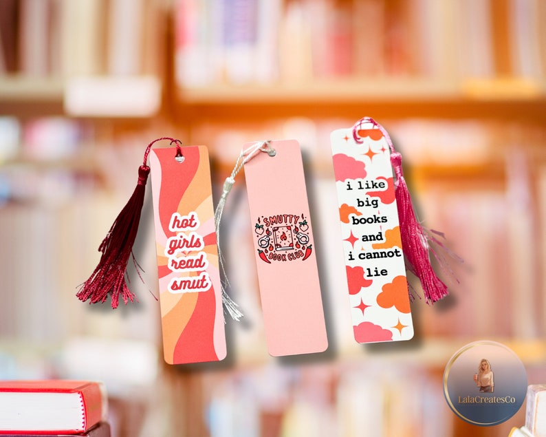 Spicy Bookmarks Set of 3 With Tassels for Smut Reader Bookmarks Gift ...