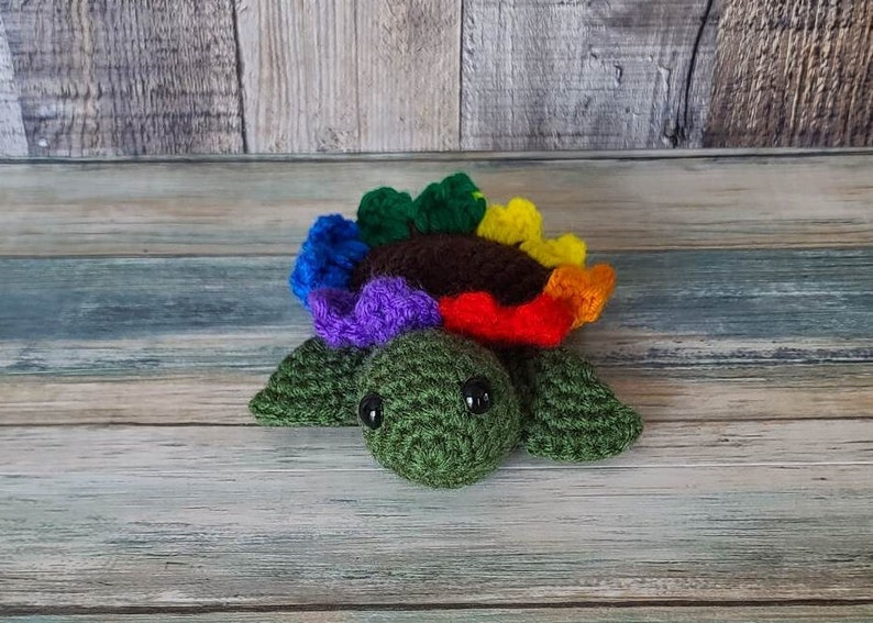 Sunflower Turtle Crochet Turtle Daisy Turtle PRIDE Turtle Rainbow Turtle - Etsy