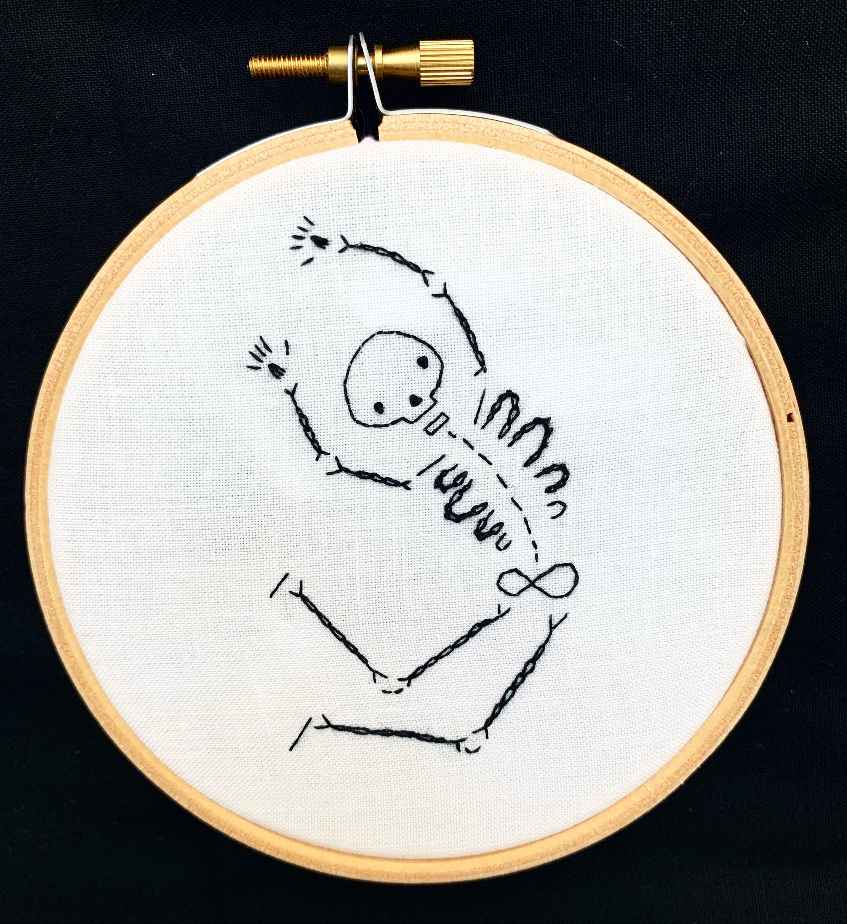 PDF Pattern:skeleton,halloween Embroidery, Skeleton Embroidery ...