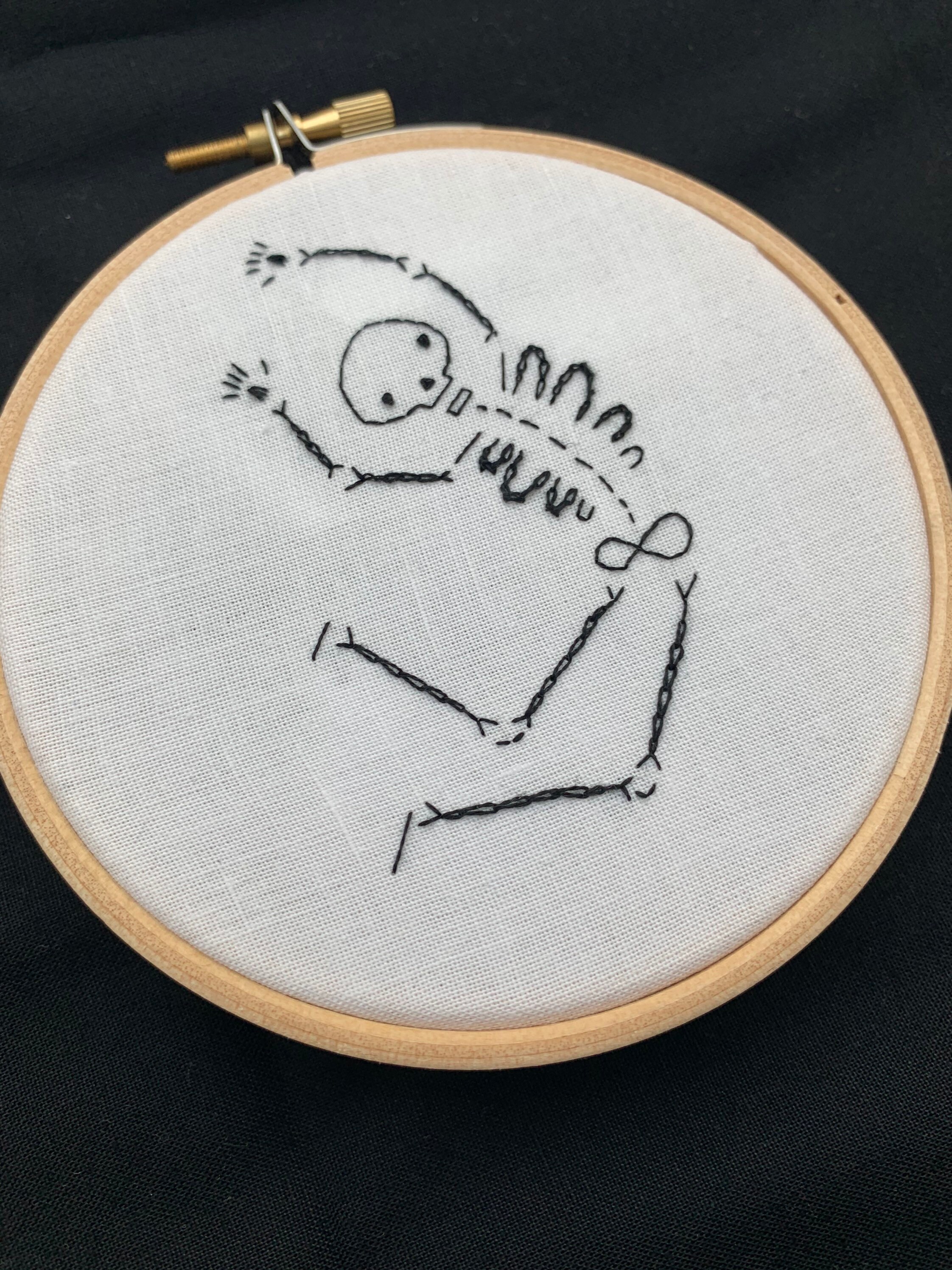 PDF Pattern:skeleton,halloween Embroidery, Skeleton Embroidery ...