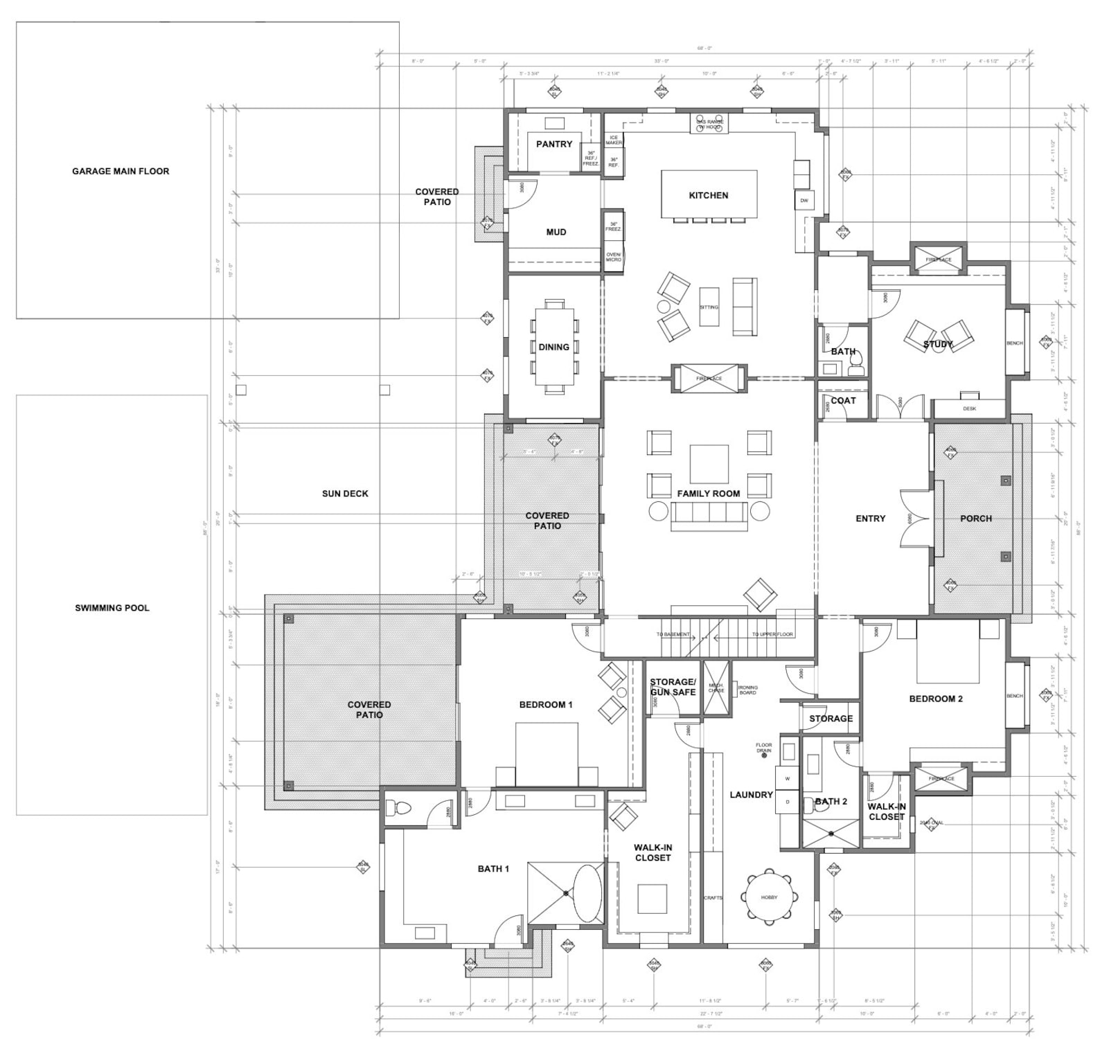 House Plans - Architectural Plan Set - French Country Style Home ...