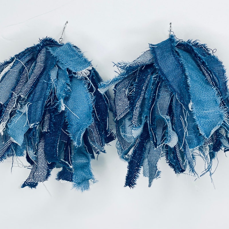 Denim Earrings - Etsy