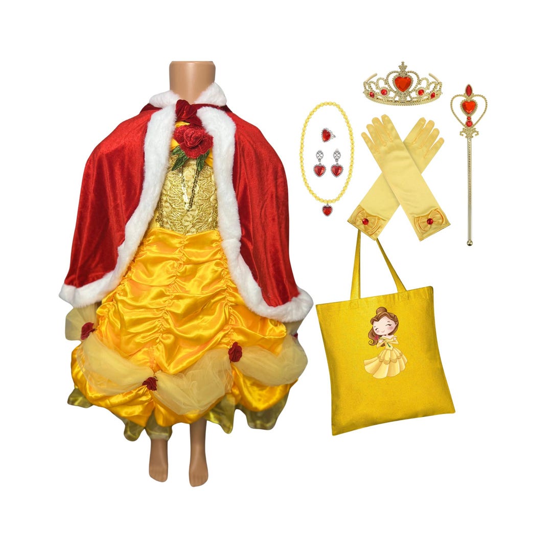 Princess Belle Deluxe Dress PERSONALIZED GIFT SET. Halloween Costume ...