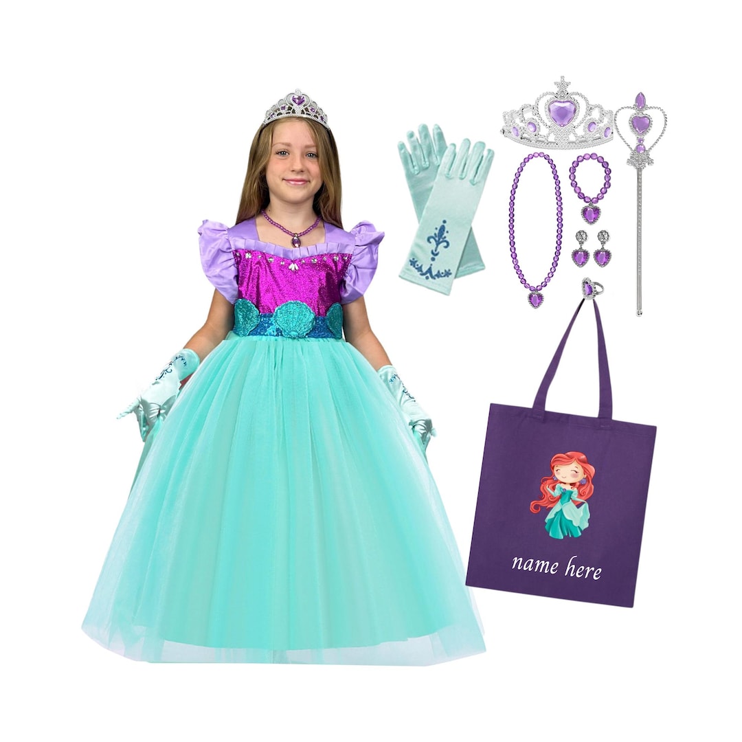Ariel Dress for Girls Ariel Little Mermaid PERSONALIZED GIFT SET Ariel ...