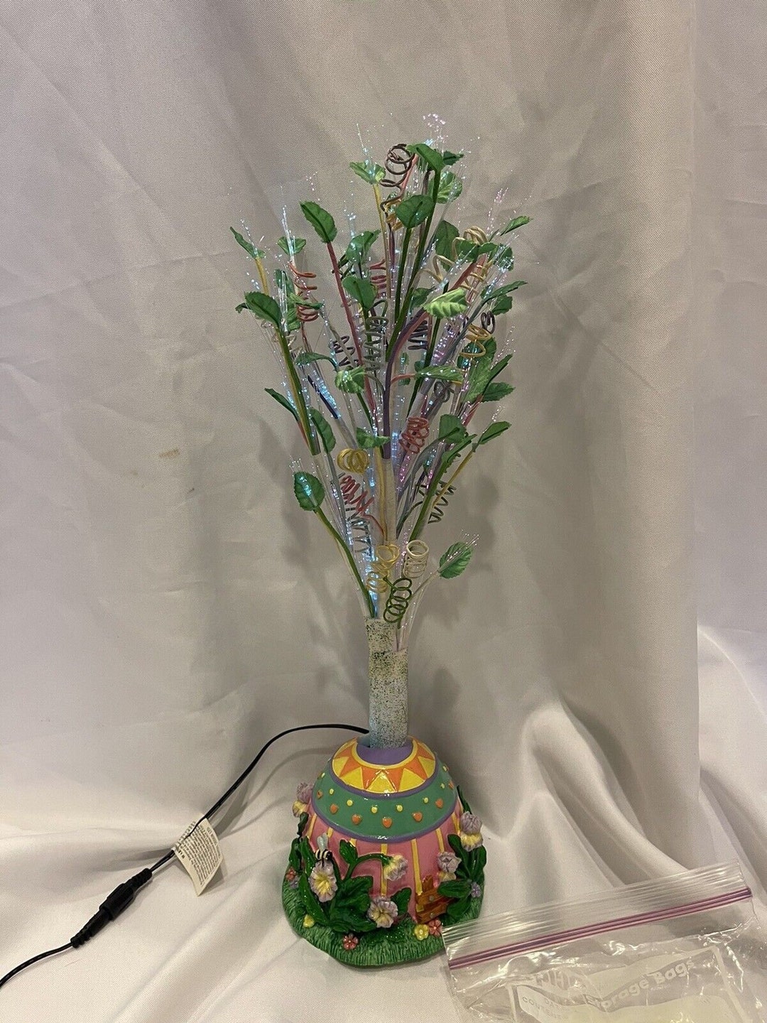 Vintage Colorful Fiber Optic Lighted Pastel Easter Egg Tree Spring ...