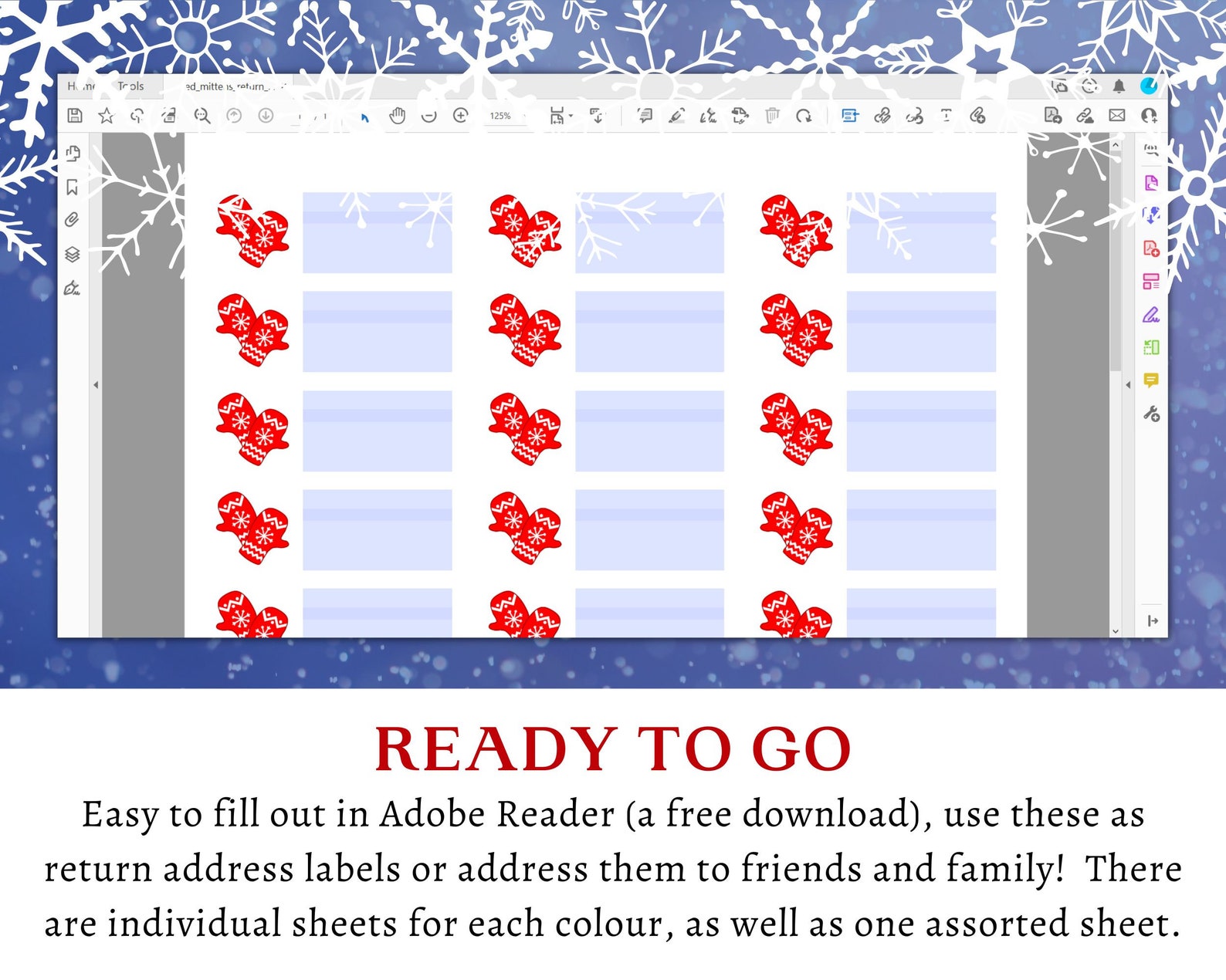 DIY Printable Mitten Address Labels | Fillable | Editable | Christmas ...