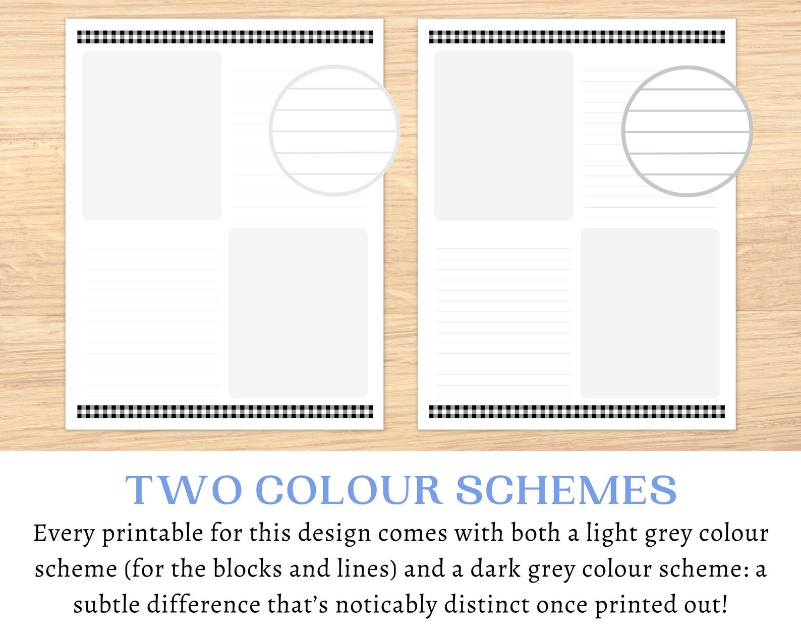 Black Gingham Printable Paper Digital Checklist Template Study Notes ...