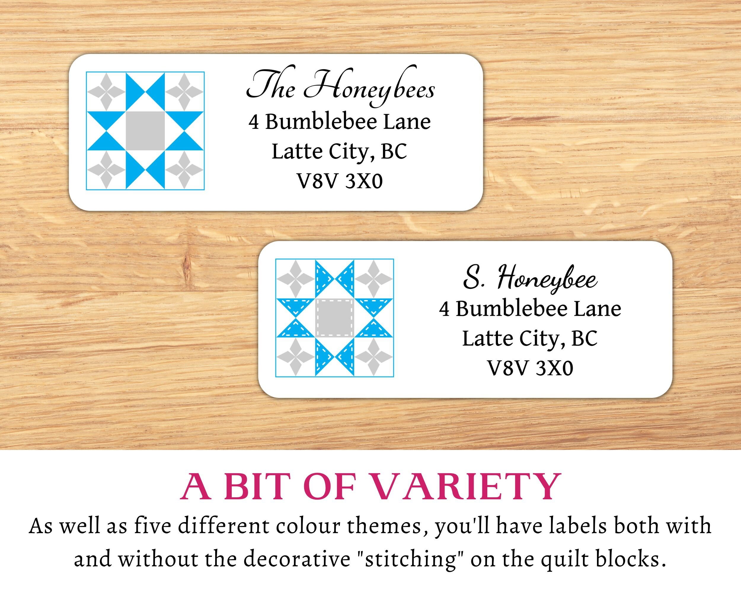 DIY Printable Quilt Address Labels | Fillable | Editable | Cottagecore ...