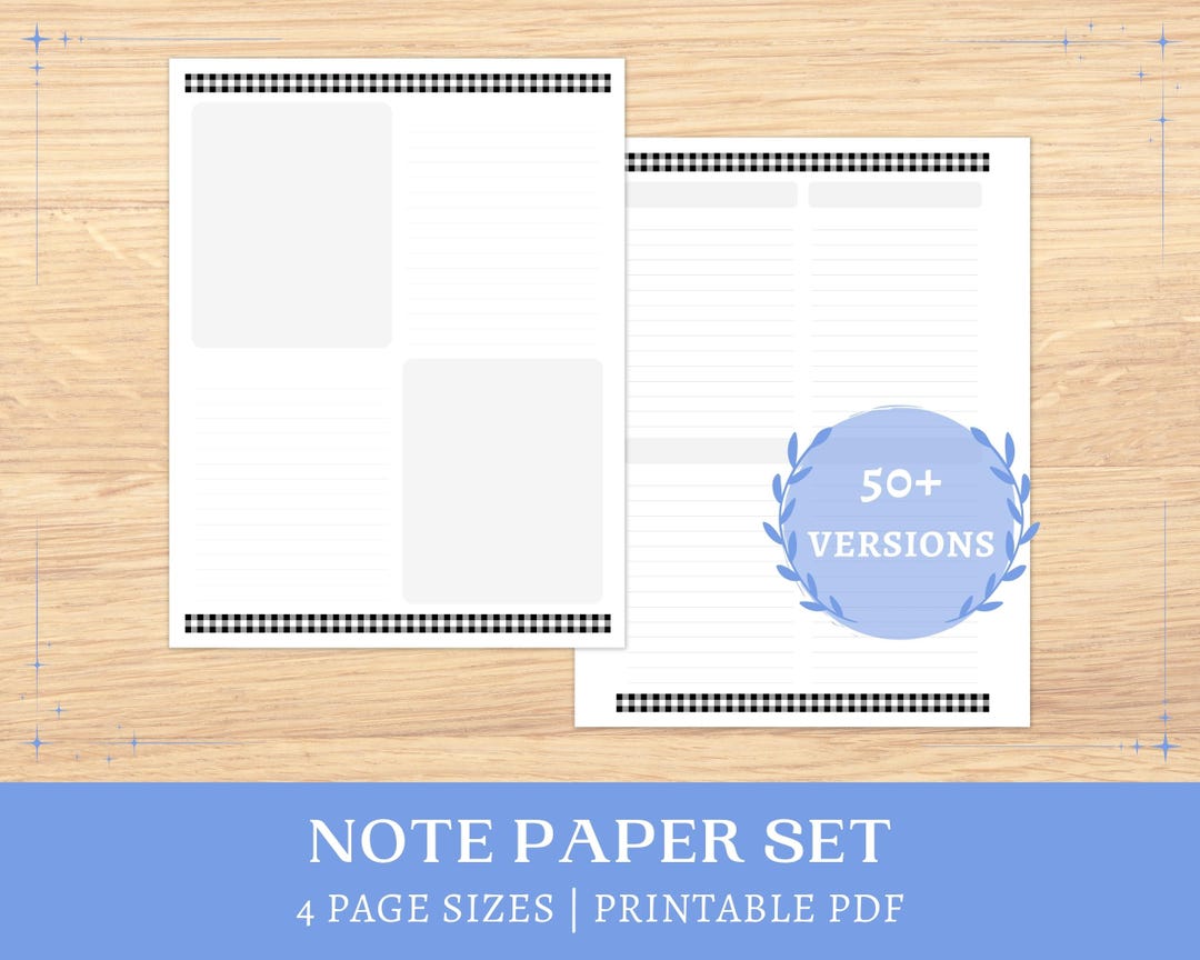 Black Gingham Printable Paper | Checklist Template | Study Notes | DIY ...