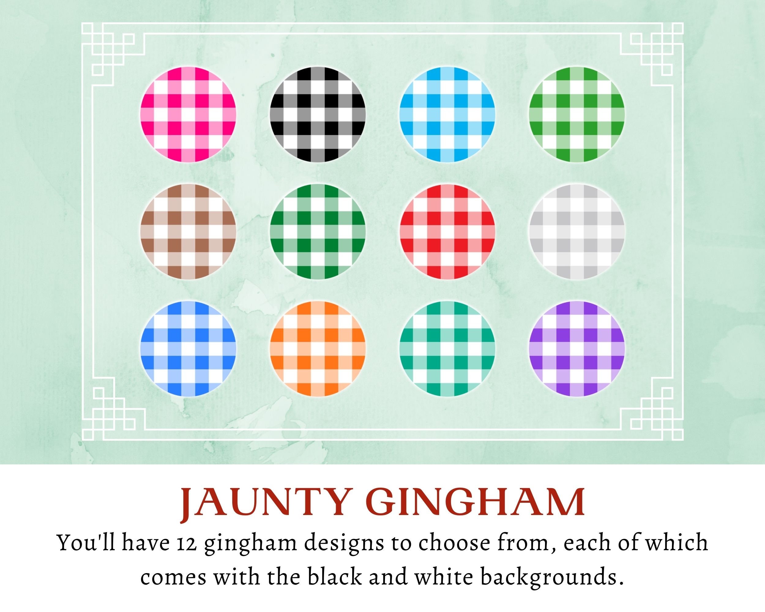 Gingham Printable Undated Calendar Letter Fillable Monthly - Etsy