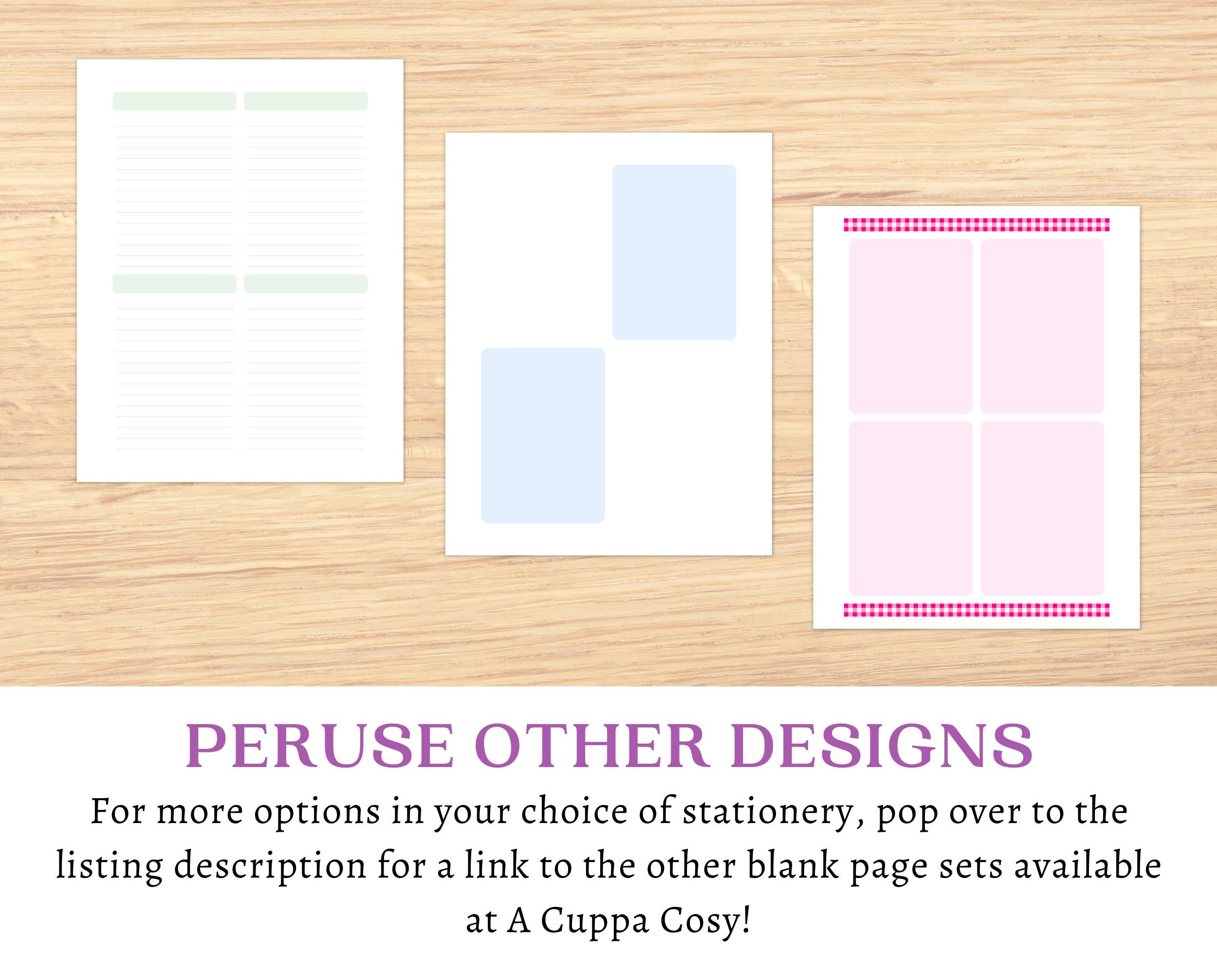 Printable Purple Stationery Digital Notebook Templates Lined Pastel ...