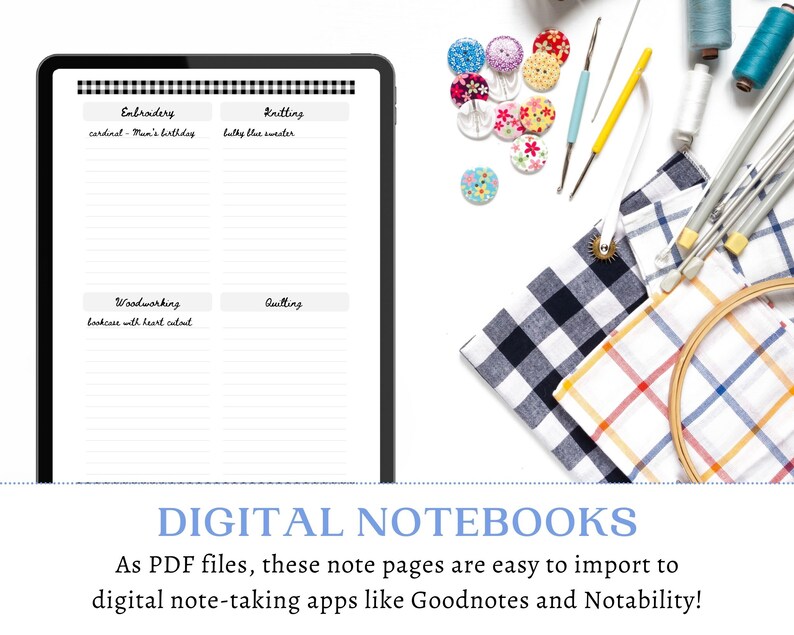 Black Gingham Printable Paper Digital Checklist Template Study Notes ...