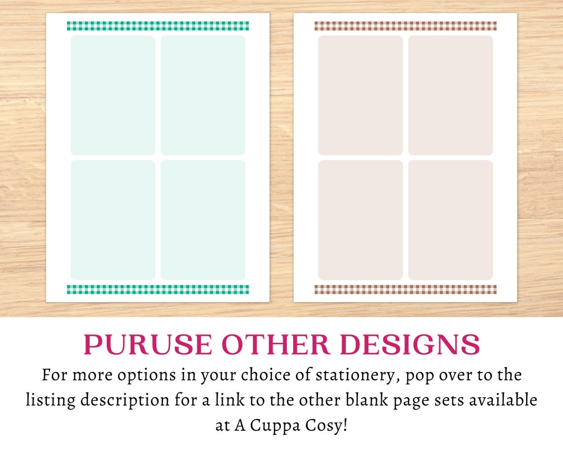 Printable Pink Gingham Note Paper | Blank Pages | Checklist Templates ...