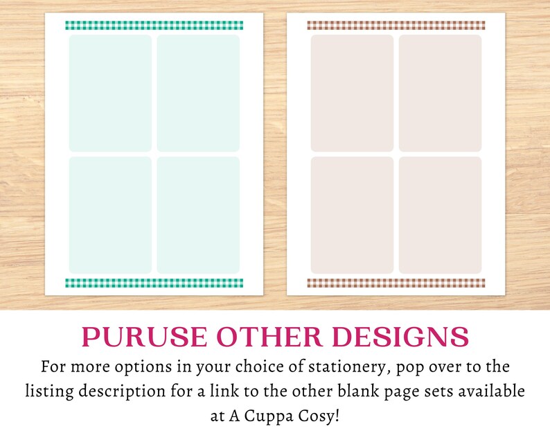 Printable Pink Gingham Note Paper | Blank Pages | Checklist Templates ...