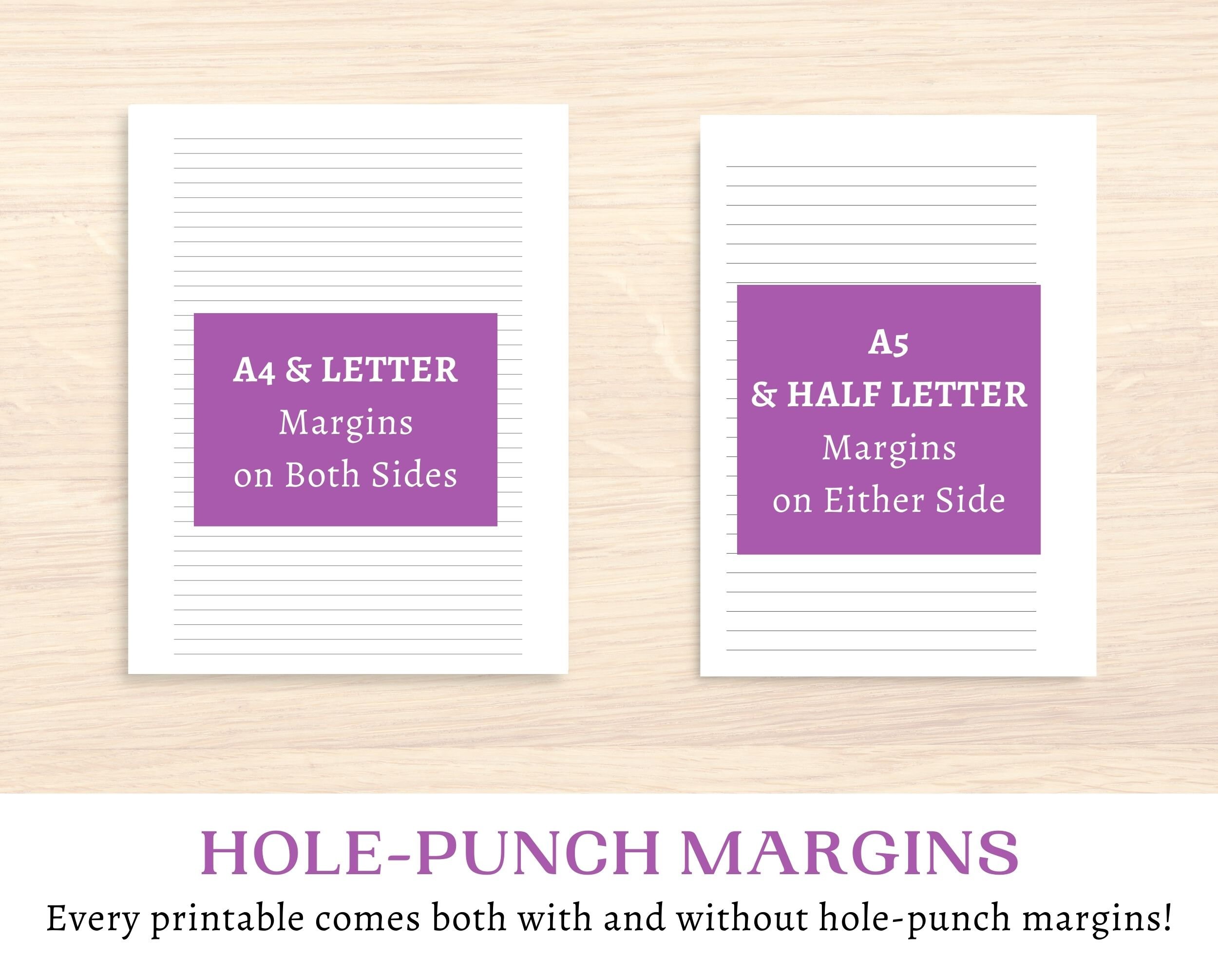 Lined Paper Printable Letter Half Letter A5 A4 Lined - Etsy