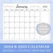 Editable 2024 2025 Calendar Printable Calendar 2024 Monthly Planner ...
