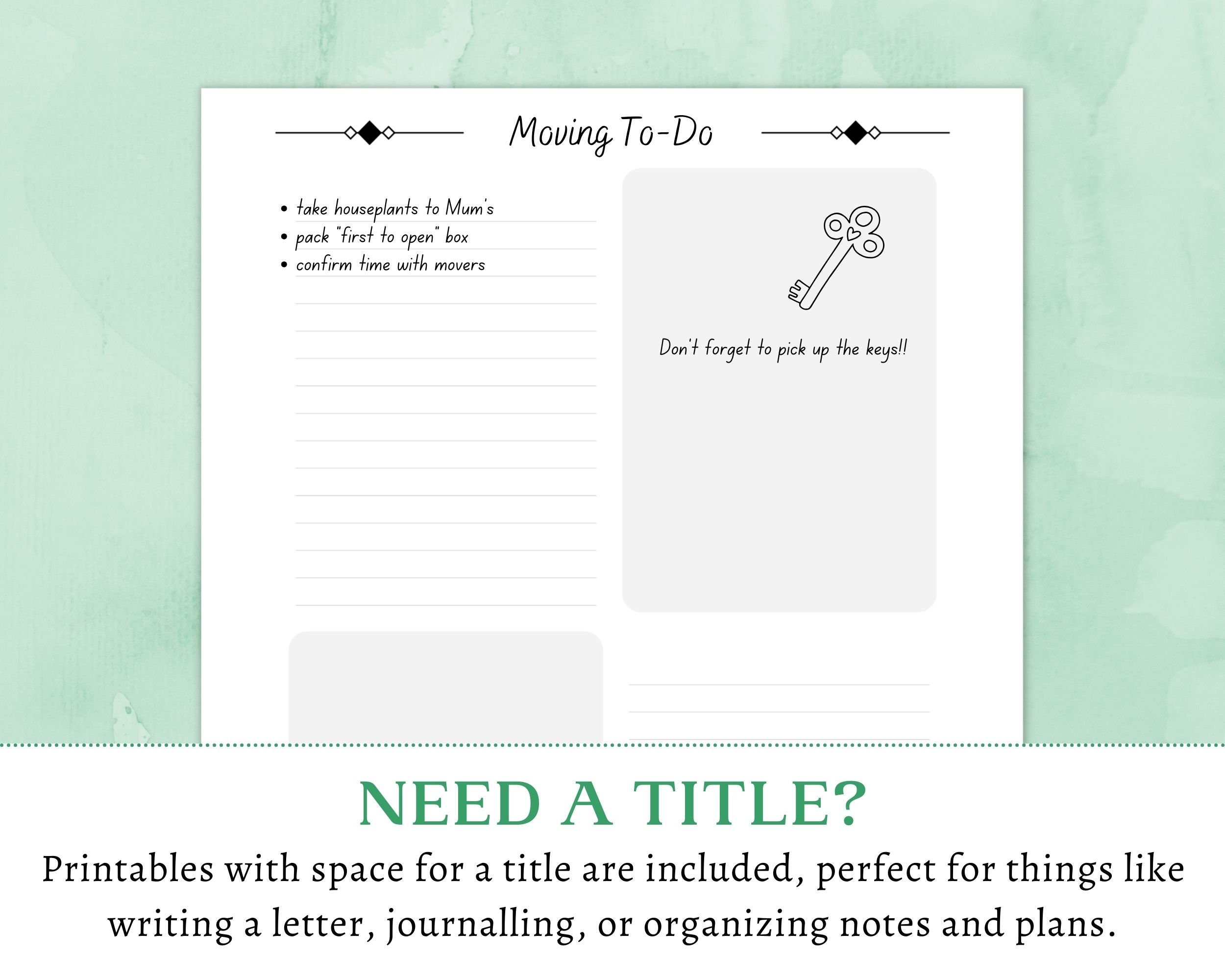 Minimalist Note Page Bundle | Printable Lined Paper | Checklist ...