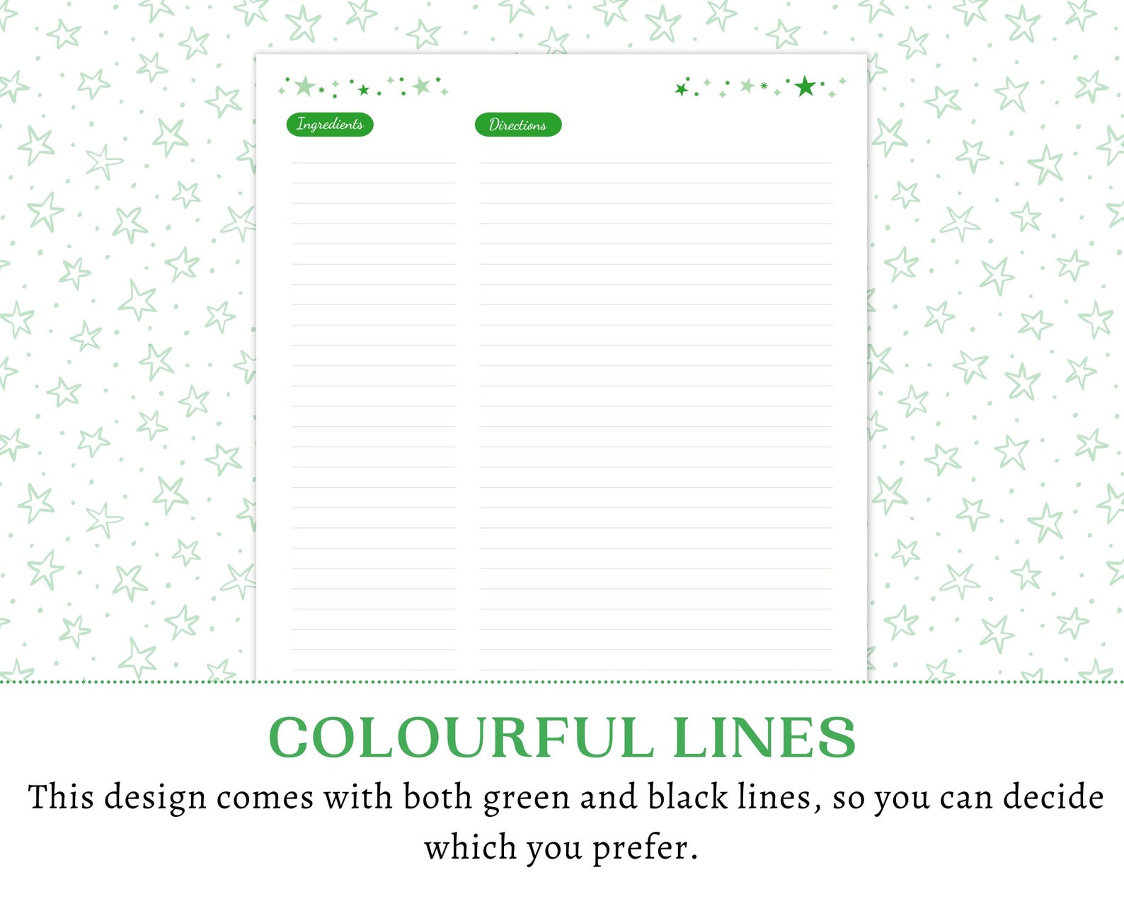 Editable Recipe Page Printables Letter, A4 Christmas Baking Recipe ...