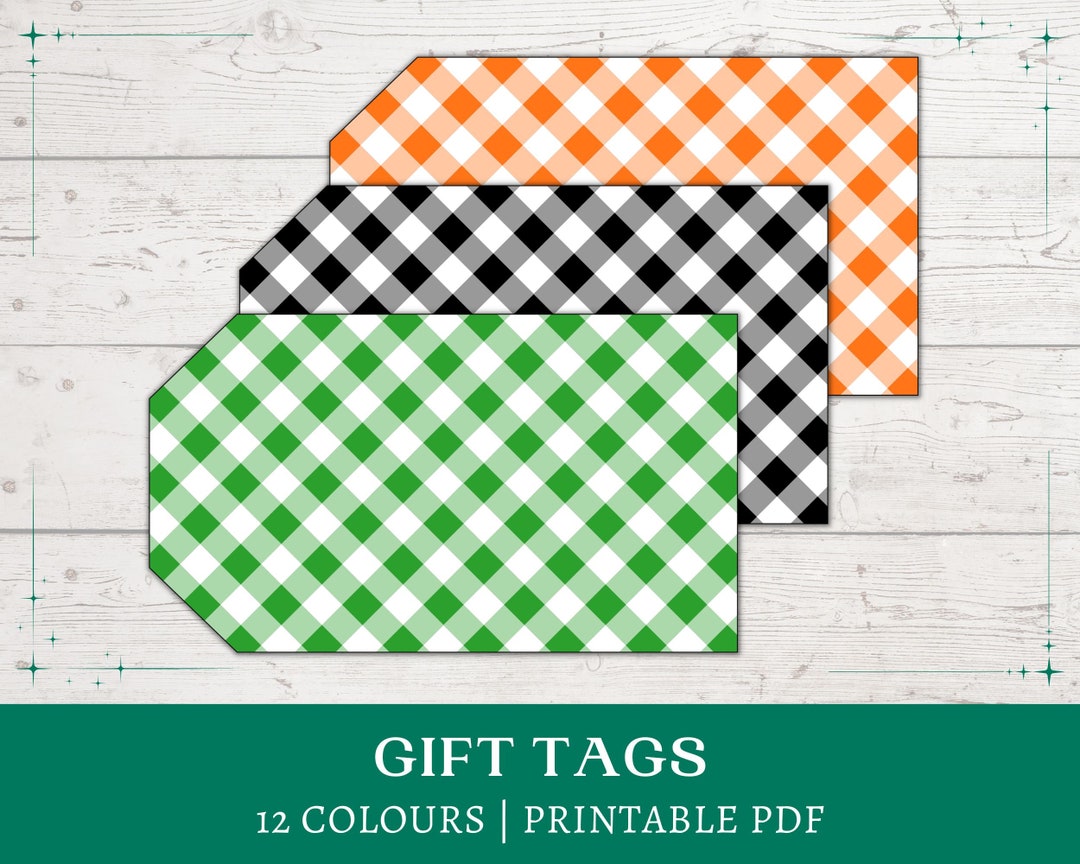 Printable Gingham Gift Tags | DIY Gift Tags | Retro Gift Tags | Favour ...