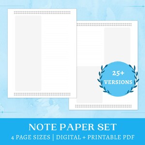 Grey Gingham Blank Page Printables Digital Study Notes Checklist ...