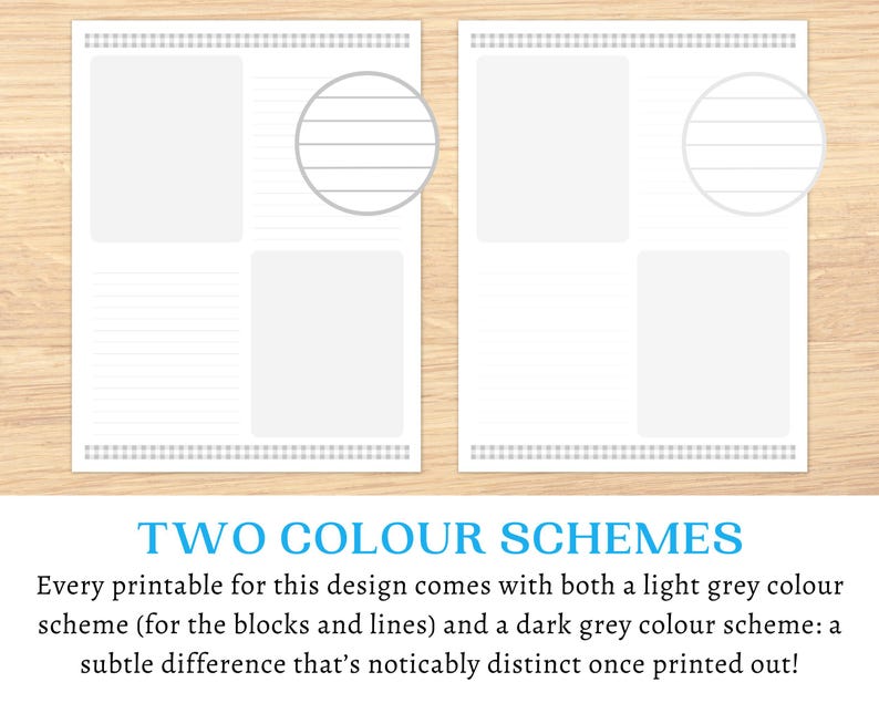 Grey Gingham Blank Page Printables | Checklist Template | Lined Paper ...