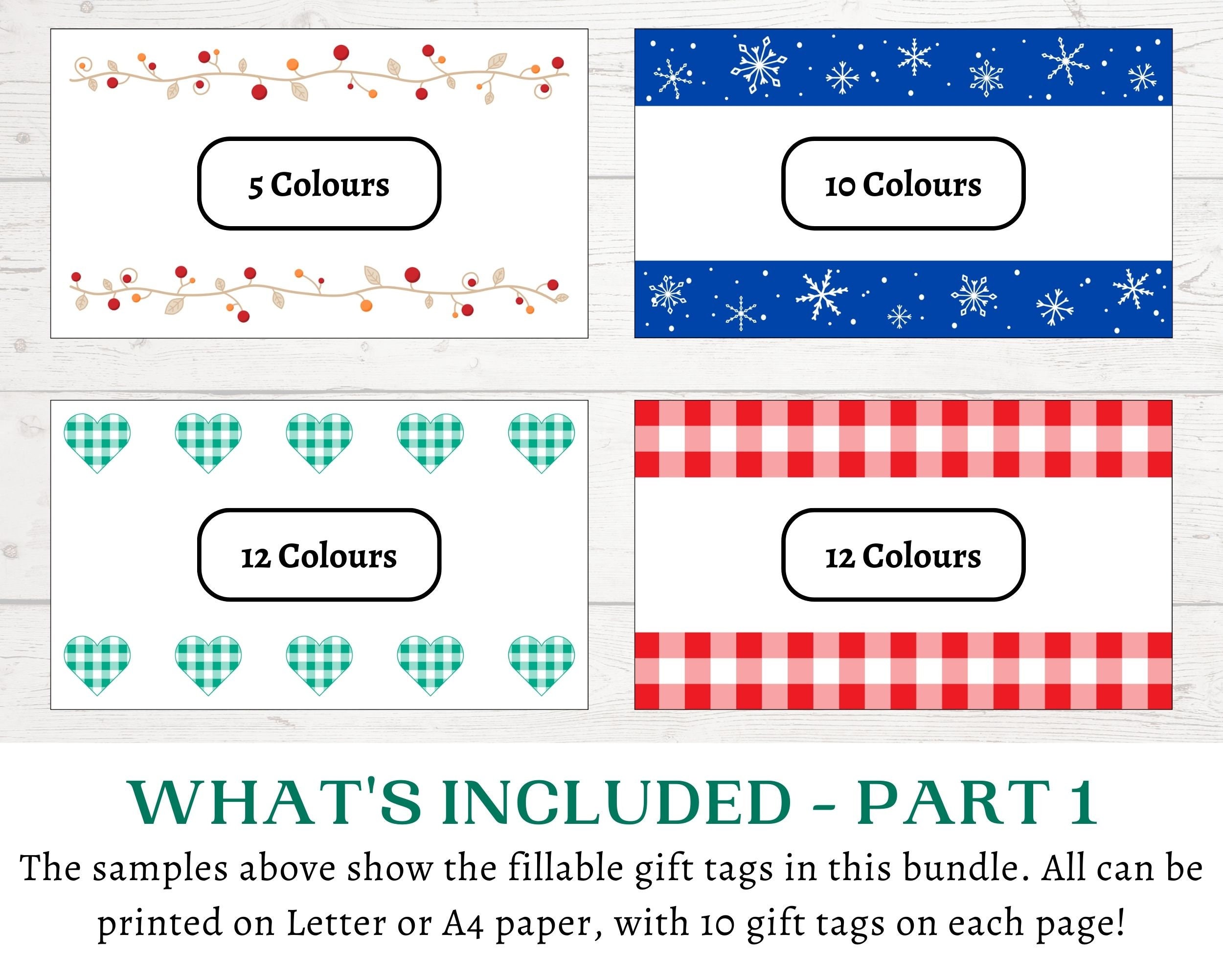 Printable Gift Tags Bundle | Assorted Gift Tags | Editable Gift Labels ...