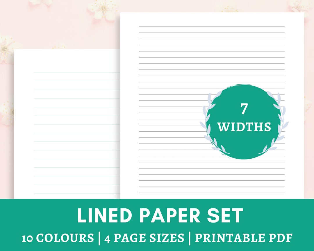 Lined Paper Printable Letter Half Letter A5 A4 Lined - Etsy