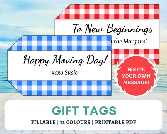 Printable Gingham Gift Tags Retro Gift Tags Template | Etsy