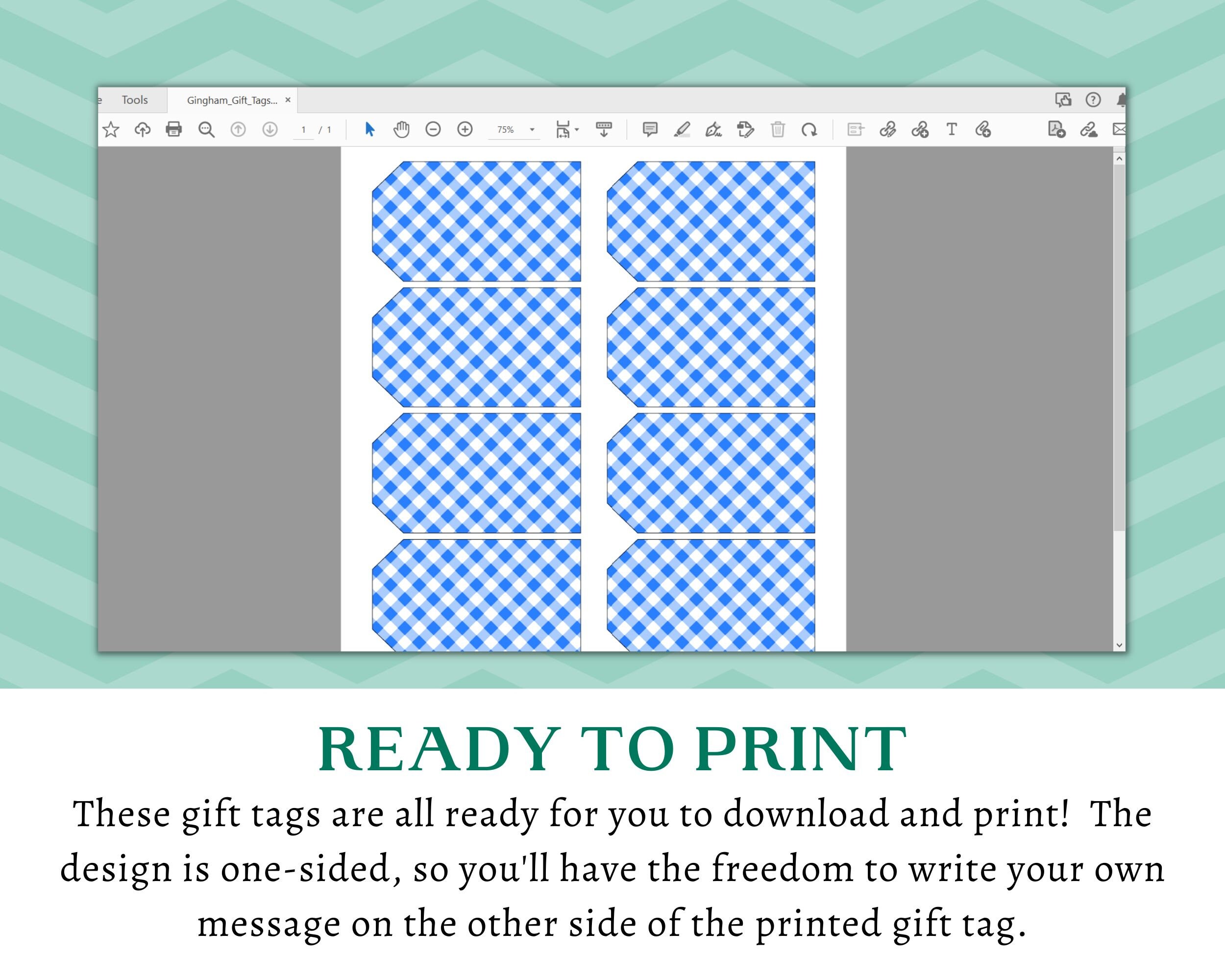 Printable Gingham Gift Tags | DIY Gift Tags | Retro Gift Tags | Favour ...