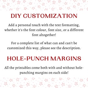 Editable Recipe Pages Letter, A4 Holiday Cooking Star Design Recipe ...