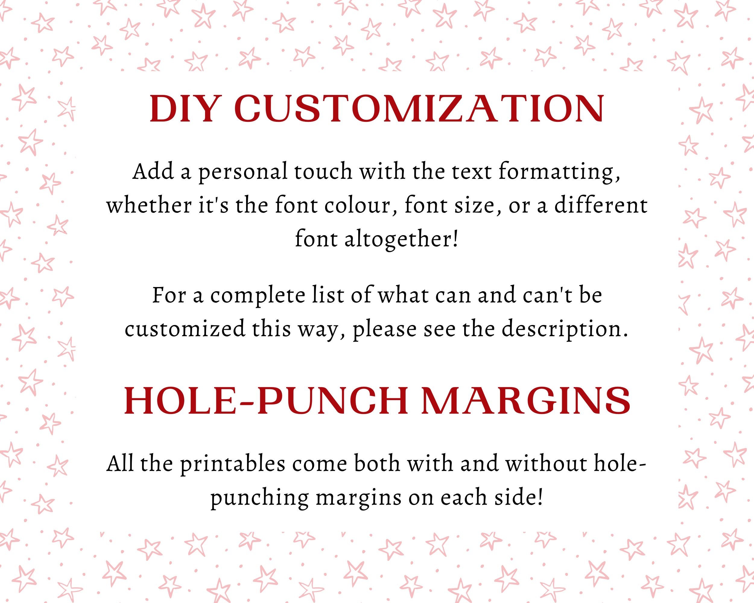 Editable Recipe Pages Letter, A4 Holiday Cooking Star Design Recipe ...