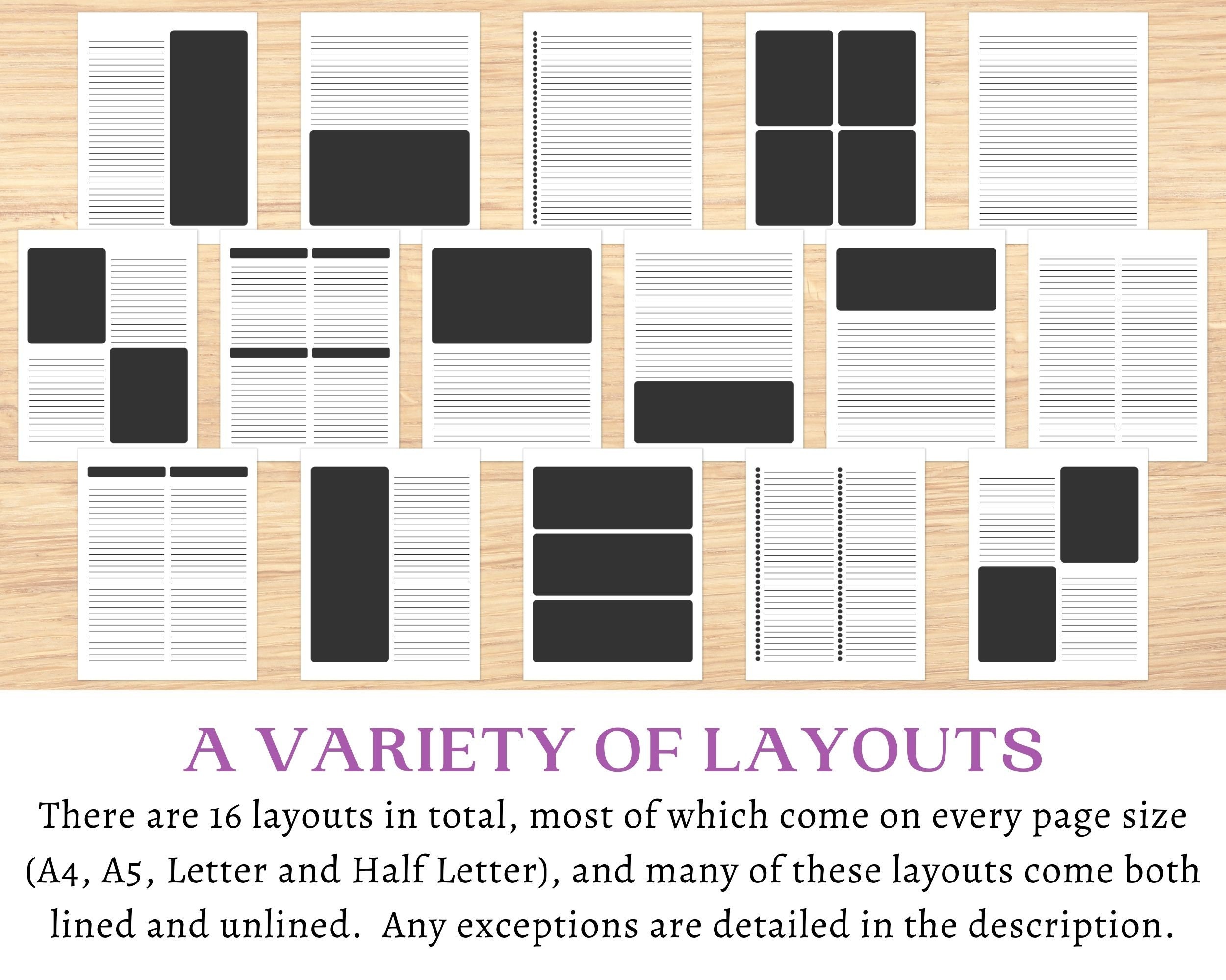 Printable Purple Stationery Digital Notebook Templates Lined Pastel ...