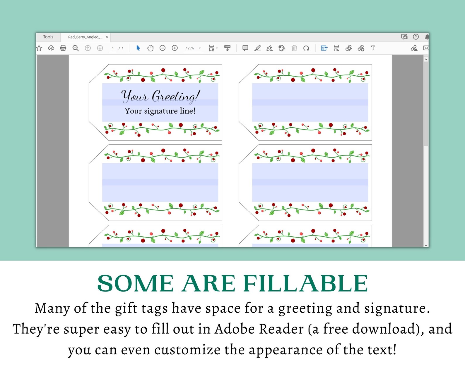Printable Gift Tags Bundle | Assorted Gift Tags | Editable Gift Labels ...