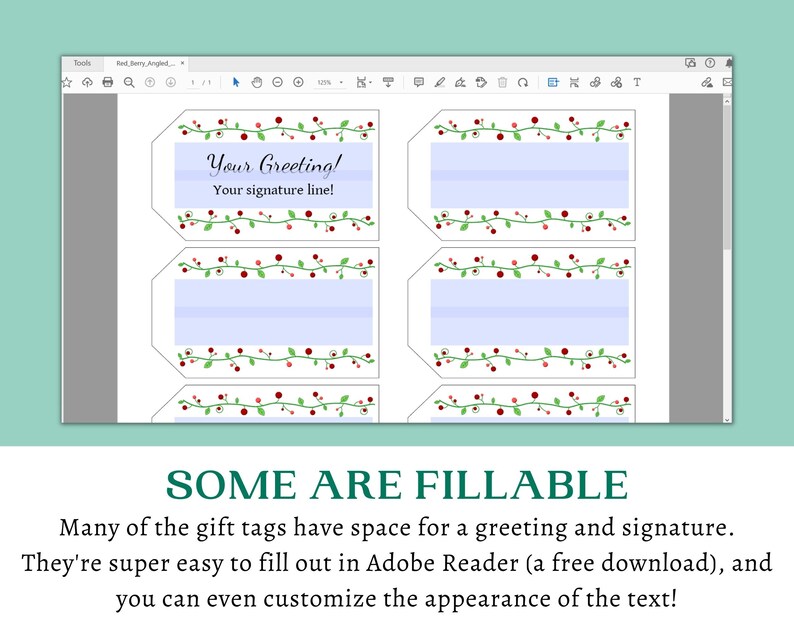Printable Gift Tags Bundle | Assorted Gift Tags | Editable Gift Labels ...