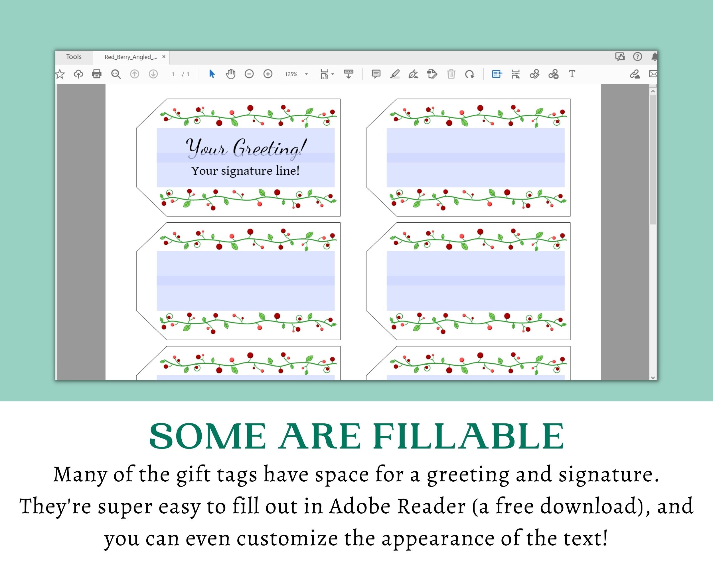 Printable Gift Tags Bundle | Assorted Gift Tags | Editable Gift Labels ...
