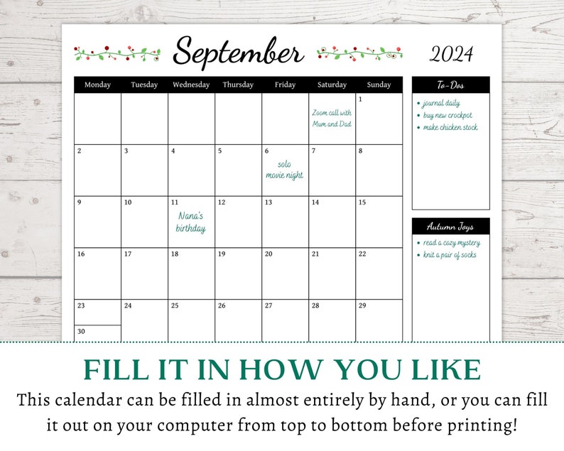 2024 2025 Calendar Bundle Editable Calendar Monthly Planner With Notes ...