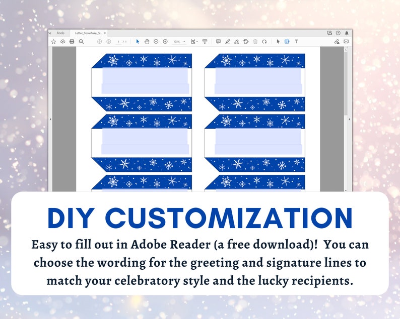 Printable Snowflake Gift Tags Fillable Christmas Gift Tags | Etsy