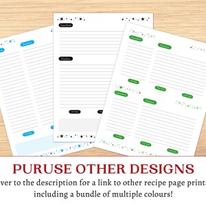 Editable Recipe Pages Letter A4 Holiday Cooking Star - Etsy