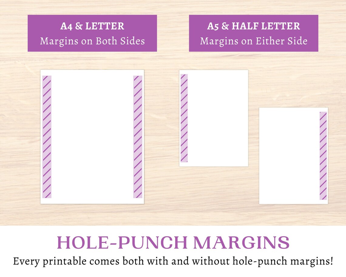 Lined Paper Printable | Letter, Half Letter, A5, A4 Lined Paper ...