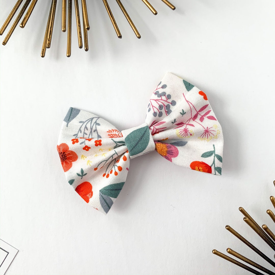 Flower Bow, Baby Hair Accessory, 1st Birthday Bow, Floral Hair Clip, 4 ...