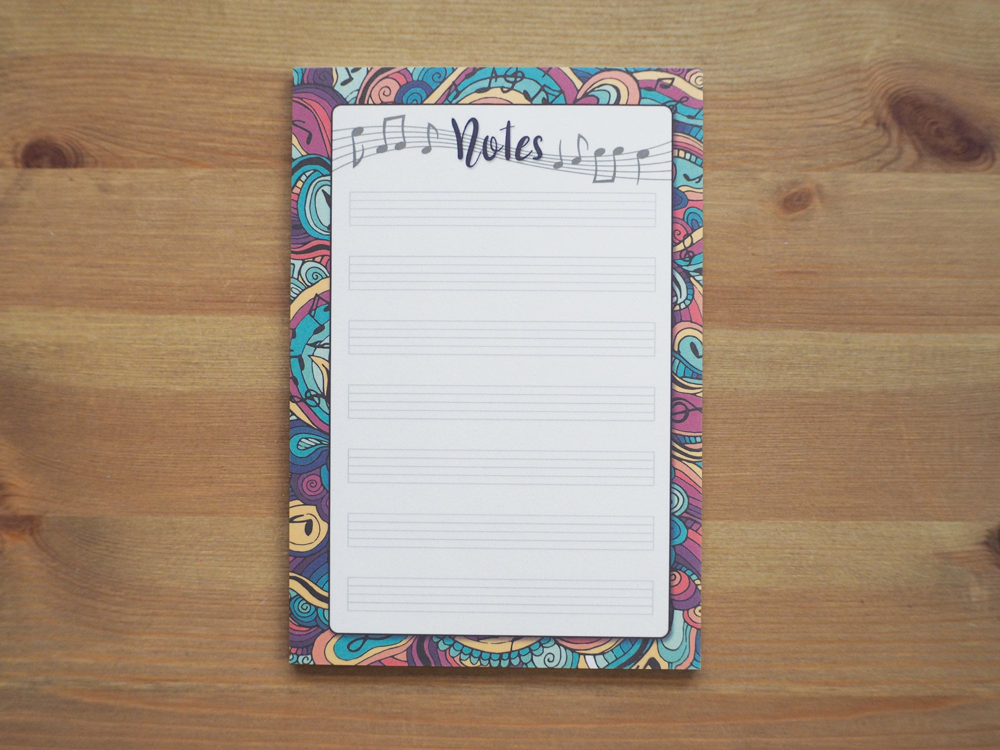 Funky Musical Notes Notepad, A6, Magnet on Back - Etsy UK