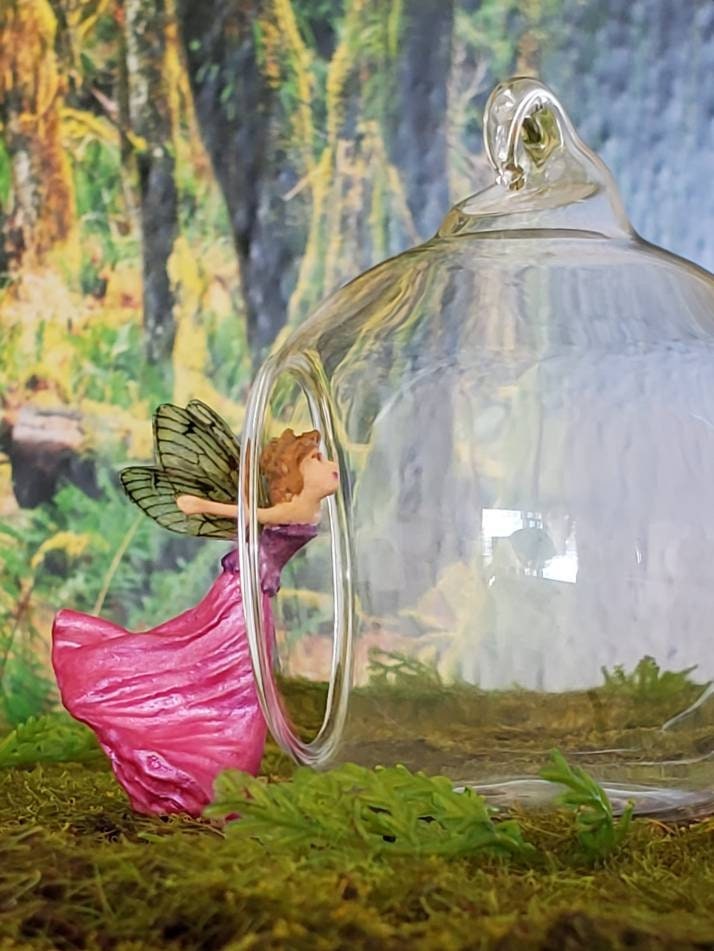 Fee Garten Glas Glas magische hängende Laterne Runde Fee Jar - Etsy.de